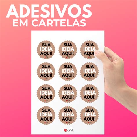 Folha A4 Ou A3 De Adesivos Personalizados 3x3 4x4 5x5 6x6 Ou 7x7 Cm Já Recortada Etiqueta