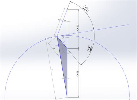Trigonometry Tangent On An Arc Between Two Angles Unknown Variables