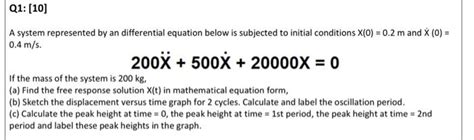 Solved A System Represented By An Differential Equation Chegg