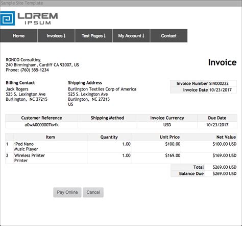 Invoice For Balance Payment New Invoice