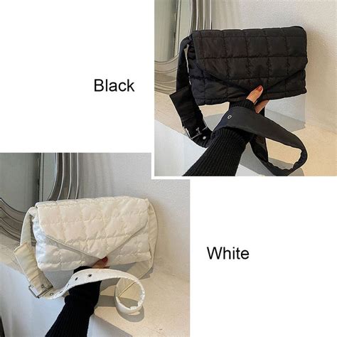 Badu Bg Зимни топли карирани чанти през рамо Леки пухени памучни подплатени ватирани дамски