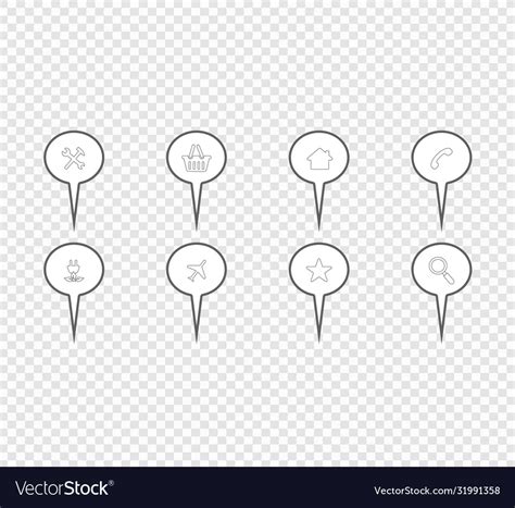 Gps Icons Set Map Markers Flat Design Royalty Free Vector