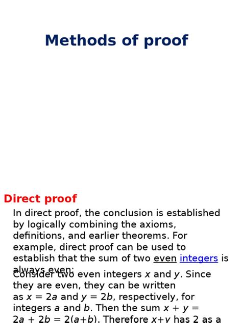 Methods Of Proof Pdf Mathematical Proof Mathematical Logic