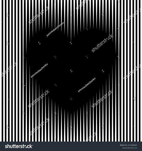 Cognitive Rectification Illusion Distortion Heart Symbol Stock Vector