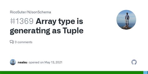 Array Type Is Generating As Tuple · Issue 1369 · Ricosuternjsonschema · Github