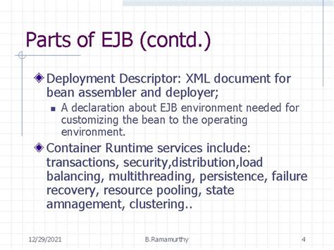Structure Of Enterprise Java Beans B Ramamurthy 12292021