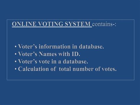 Online Voting System Ppt Pptx Technology And Computing
