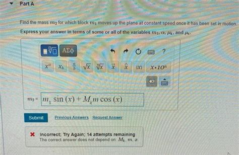 Solved A Block With Mass Ma Is Placed On An Inclined Plane Chegg Com