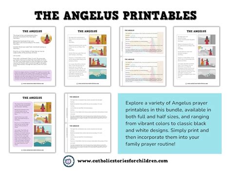 The Angelus Prayer Printable Bundle Instant Download Catholic Ts