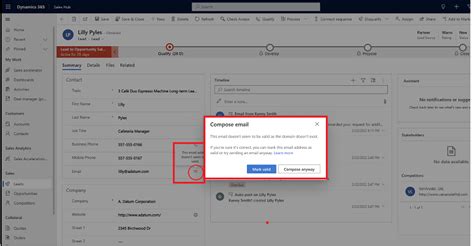 Dynamics Crm Sales Hub Validate Email Settings