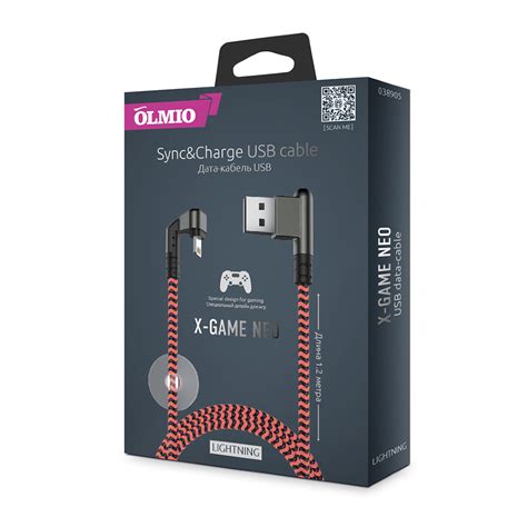 Usb кабель на Iphone 5 Olmio X Game Neo 2 1a угловой