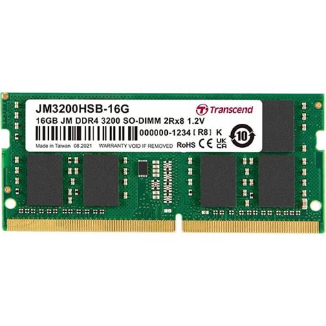 Buy Transcend Ddr4 3200 2rx8 12v Laptop Memory Jet Ram 16gb Green Jm3200hsb 16g Online In Uae