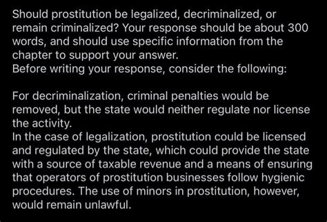Should Prostitution Be Legalized Decriminalized Or