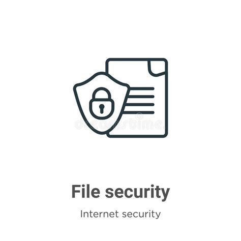 File Security Outline Vector Icon Thin Line Black File Security Icon Flat Vector Simple
