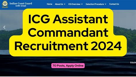 Icg Assistant Commandant Recruitment 2024 70 Posts Apply Online Bestseminartopics