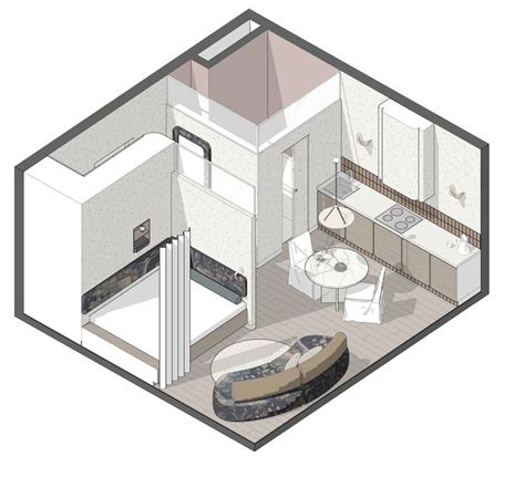 Чертежи 3d Revit уютной квартиры Портфолио интерьера Архитектурные модели Интерьер