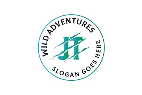 스크래치 효과와 아쿠아 서클 씰 Jt 문자 템플릿 로고 디자인 갈고리 발톱에 대한 스톡 벡터 아트 및 기타 이미지 갈고리