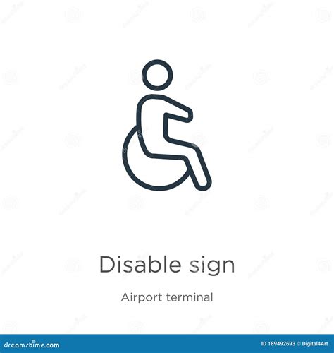 Outline Disable Vector Icon Isolated Black Simple Line Element