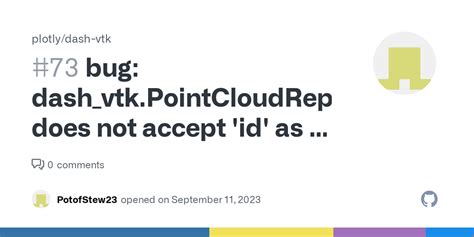 Bug Dashvtkpointcloudrepresentation Does Not Accept Id As A Valid