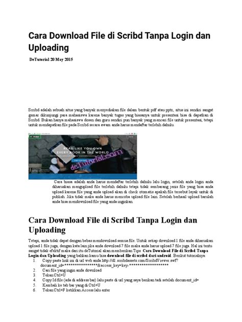 Cara Download File Di Scribd Tanpa Login Dan Uploading Pdf