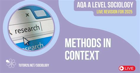Methods In Context Education Aqa A Level Sociology Live Revision