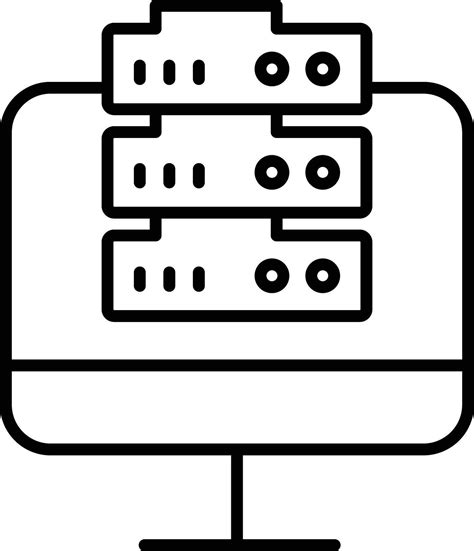 Computer Server Outline Vector Illustration Icon 36481946 Vector Art At