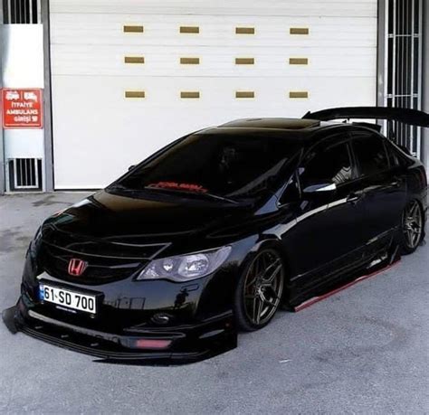 𝚅𝙴𝙷𝙸𝙲𝙻𝙴𝚂 Black Honda Civic Modified Custom Black Honda Tuning
