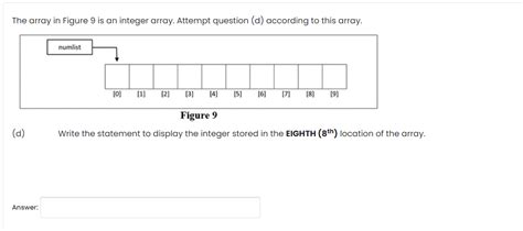 Solved The Array In Figure 9 Is An Integer Array Attempt