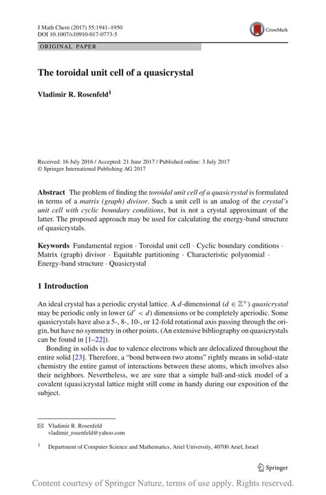 The Toroidal Unit Cell Of A Quasicrystal