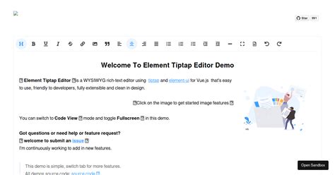 Element Tiptap Forked Codesandbox