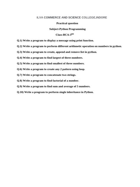 Python Practical Pdf