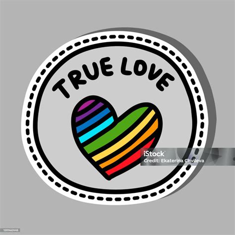 진정한 사랑 손으로 그린 벡터 일러스트 레이션 에 만화 만화 Stly 무지개 팔레트 개념에 대한 스톡 벡터 아트 및 기타 이미지 개념 귀여운 그리기 Istock