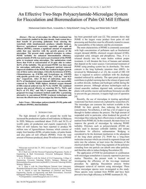 Pdf An Effective Two Steps Polyacrylamide Microalgae System For Flocculation And