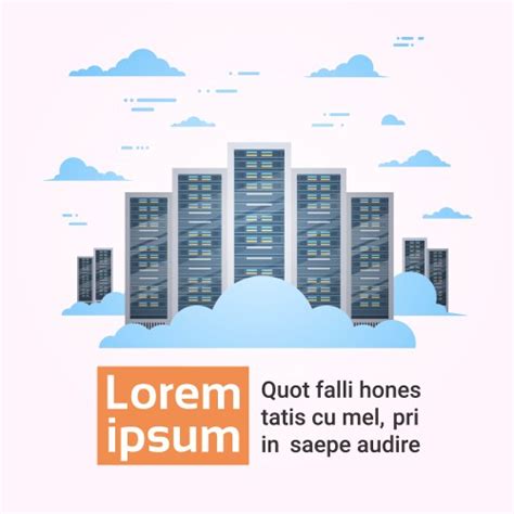 Data Center Cloud Computer Connection Hosting Vector Image
