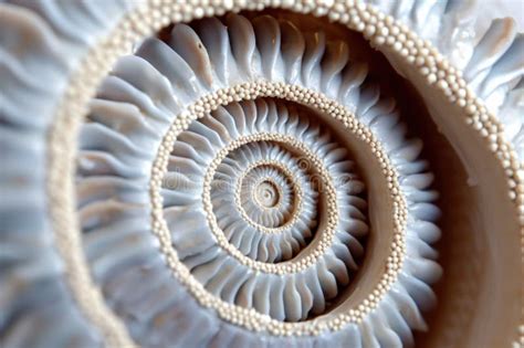 Fibonacci Spiral In A Nautilus Shell Close Up Stock Illustration Illustration Of Science