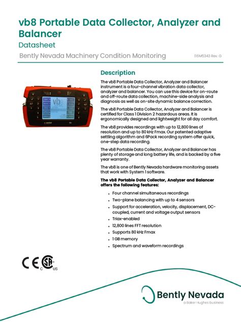 Vb8 Portable Data Collector Analyzer And Balancer Datasheet 116m5343 Pdf Hertz Decibel