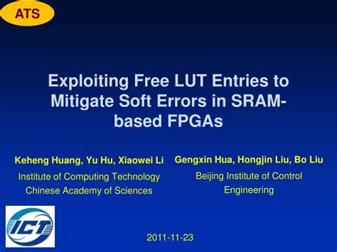 Ppt Exploiting Free Lut Entries To Mitigate Soft Errors In Sram Based Fpgas Powerpoint