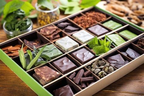 Vegan Chocolate Assortments In Eco Friendly Boxes Stock Image Image