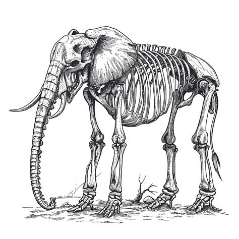 Premium Vector Elephant Skeleton Vector