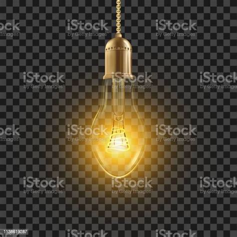 전구 벡터입니다 빛나는 빛 램프 전구 필 라 멘 트 아이콘입니다 3d 사실적인 투명 그림 아이콘에 대한 스톡 벡터 아트 및 기타 이미지 Istock