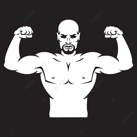 보디 강한 남자 고립 된 배경 스티커 클립 단색화 Png 일러스트 및 벡터 에 대한 무료 다운로드 Pngtree