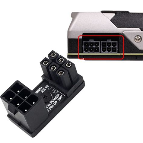 Rr Gpu Vga Pcie 8 Pin 6 Pin U Turn 180 องศา อะแดปเตอร์เชื่อมต่อพาวเวอร์บอร์ด สําหรับการ์ดจอตั้ง