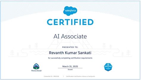 Salesforce Aiassociate Trailhead Artificialintelligence Crm Futureofwork Lifelonglearning