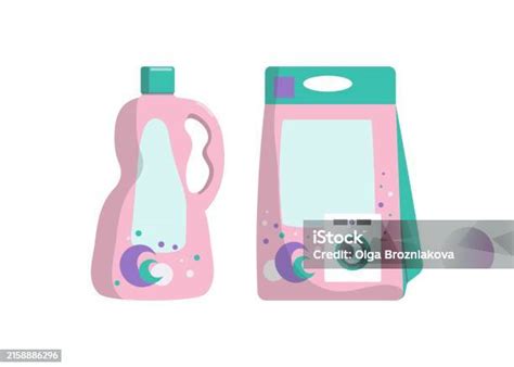 세제 세트 세탁기로 빨래하기 플라스틱 병에 담긴 세척제와 젤 팩 가정용 화학 물질 벡터 일러스트 레이 션 흰색 고립 된 배경입니다 가사 집안일에 대한 스톡 벡터 아트 및
