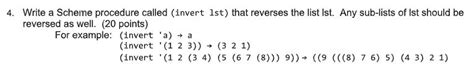 4 Write A Scheme Procedure Called Invert 1st That