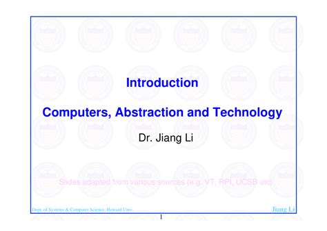 introduction to computer abstraction and technology notes sycs