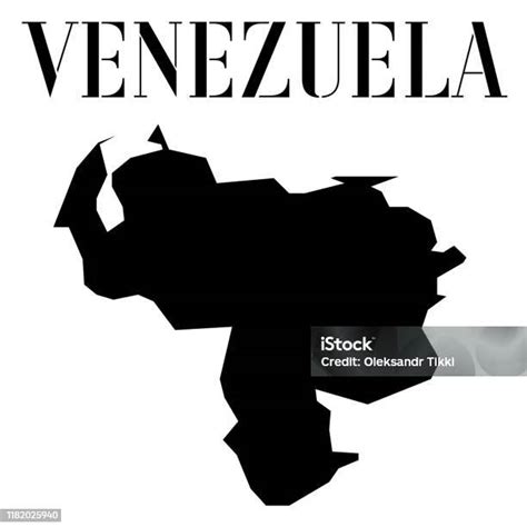 베네수엘라 단단한 국가 윤곽 실루엣 고립 된 개체와 텍스트와 배경에 기호와 흑백 벡터 그림 세계지도 국가 설정에서 가정 생활에 대한 스톡 벡터 아트 및 기타 이미지 Istock