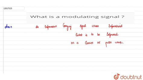 What Is A Modulating Signal