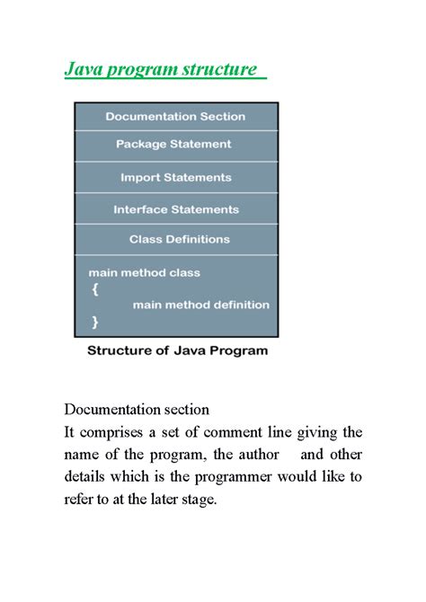 Java Program Structure Javaprogramstructure Documentation Section It