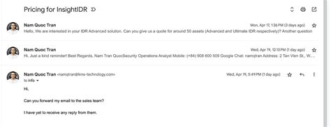 Rapid7 Not Reply To My Request For Quote Or Information Insightidr Rapid7 Discuss